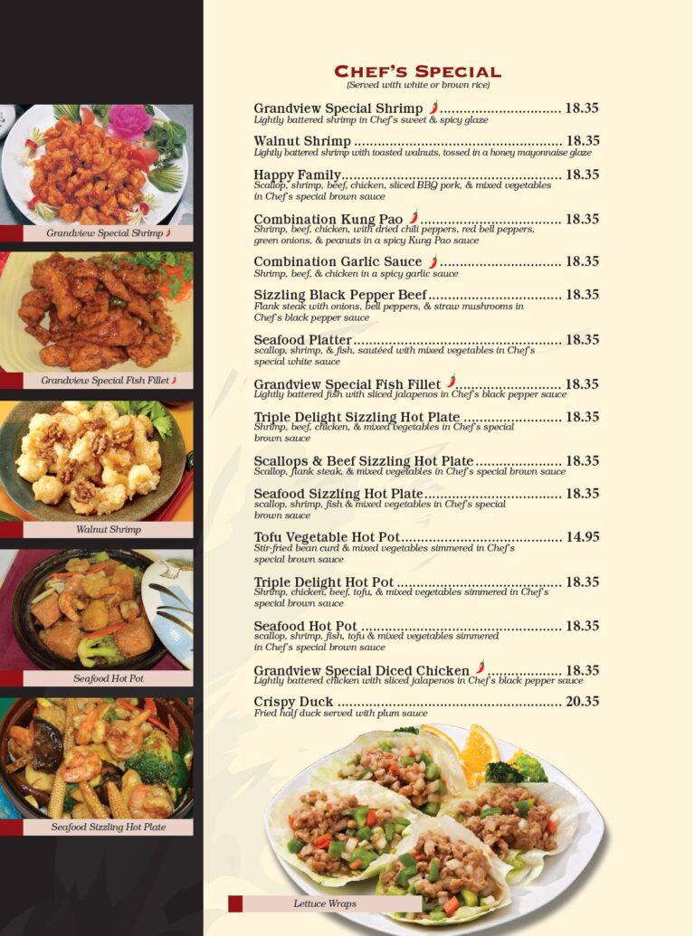 Dinner Menu 1 - Grandview Palace