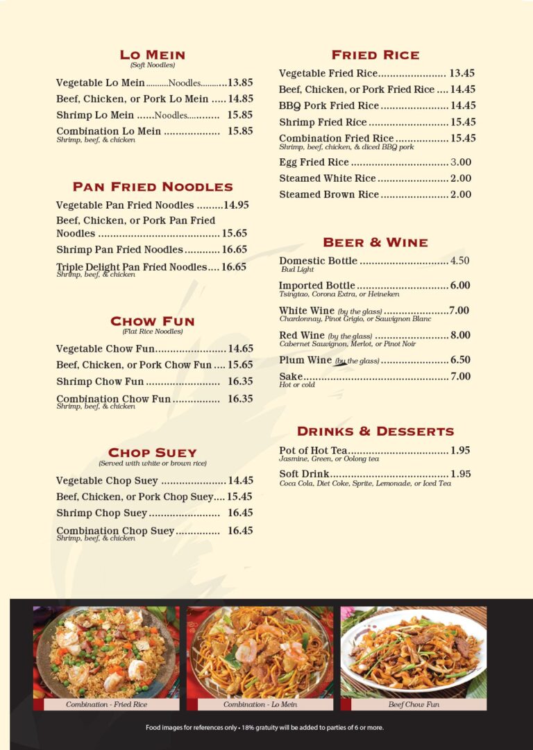 Dinner Menu 3 - Grandview Palace